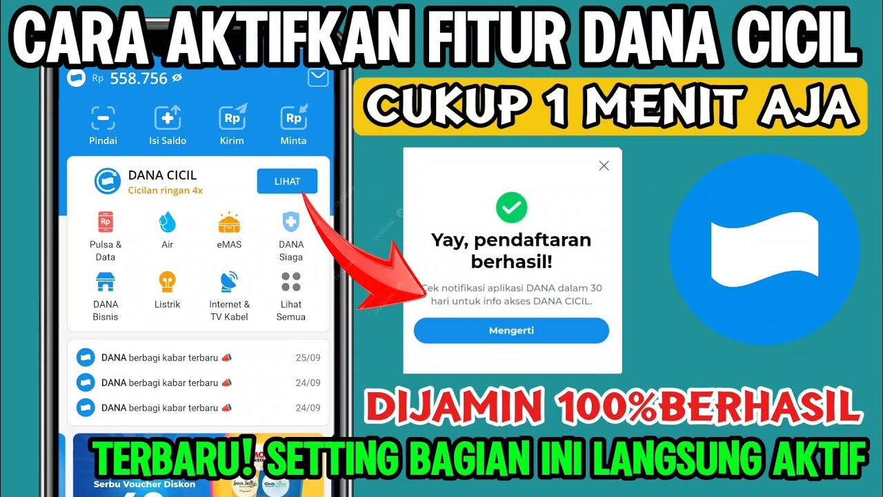 Cara Aktifkan Menu DANA CICIL Di Aplikasi Dana | Cara Pinjam Uang Di ...