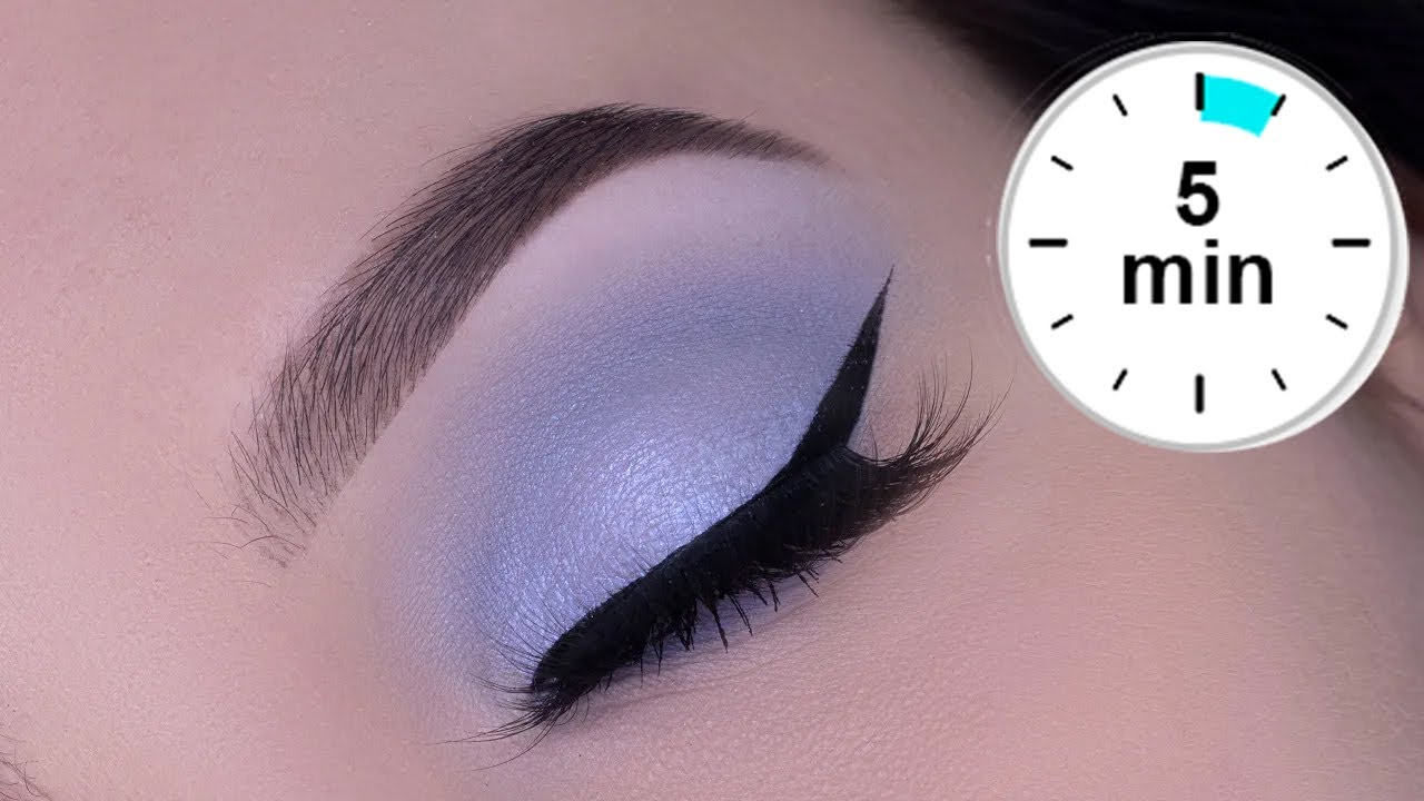 5 MINUTE Blue Lilac Eye Makeup Look | Using $9,- Palette - YouTube