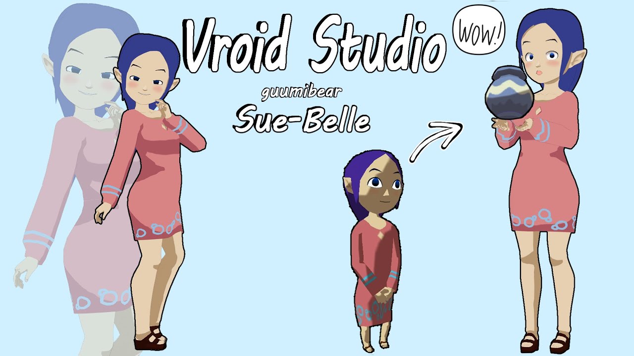 【Vroid Studio】Turning Sue-Belle into a vtuber! ( timelapse ) - YouTube