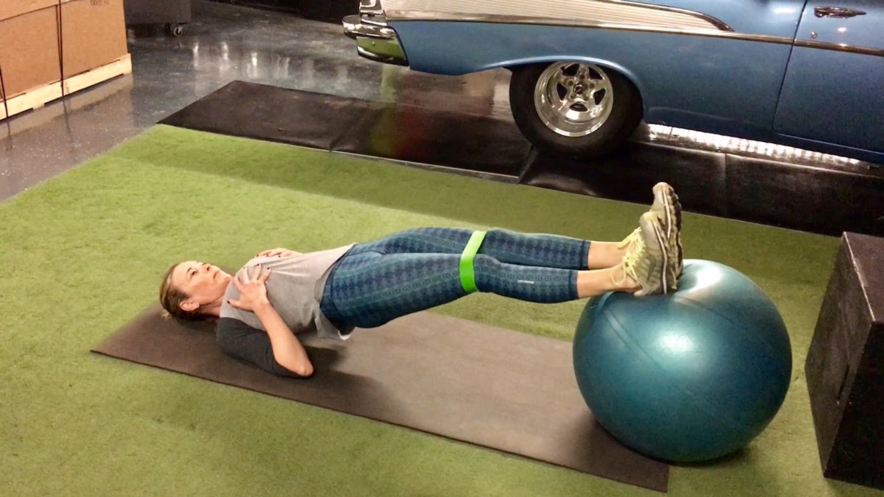 Chelsea Handler: Stability Ball Leg Curl/Bridge Combo w/ Mini-Band ...