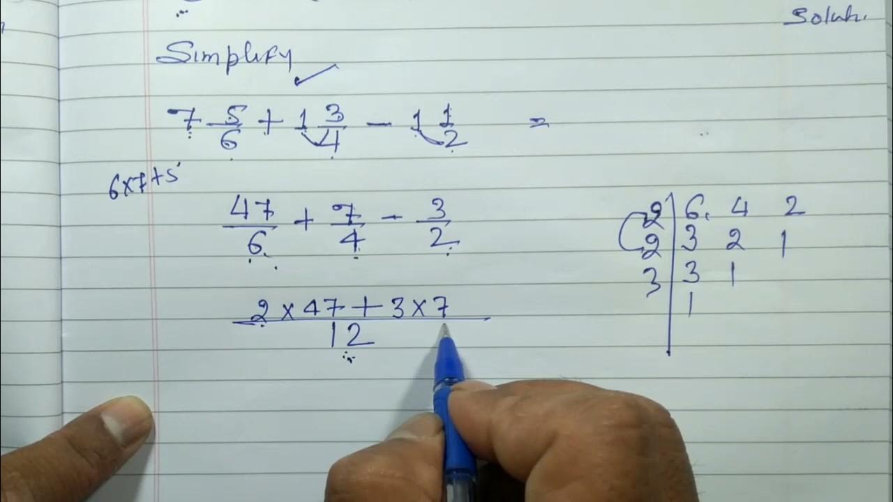 Simplify the following | Addition and subtraction of fractions - YouTube