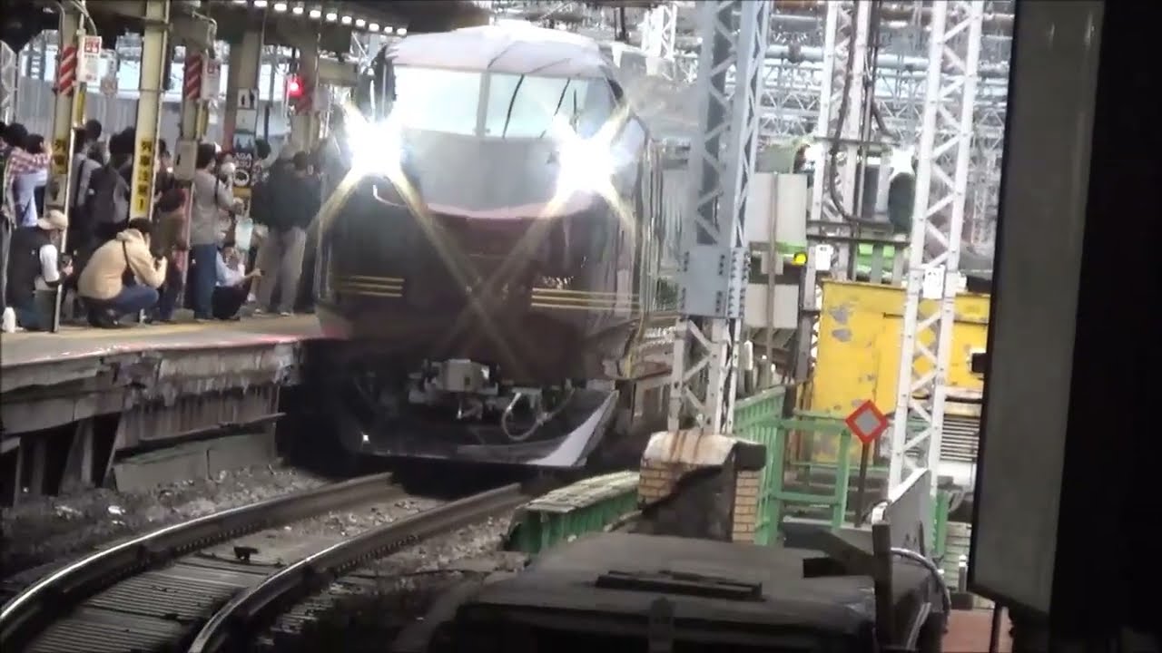 2022年10月14日鉄道の日150周年記念 JR 東日本豪華列車なごみE655系使新橋で到着の様子 - YouTube