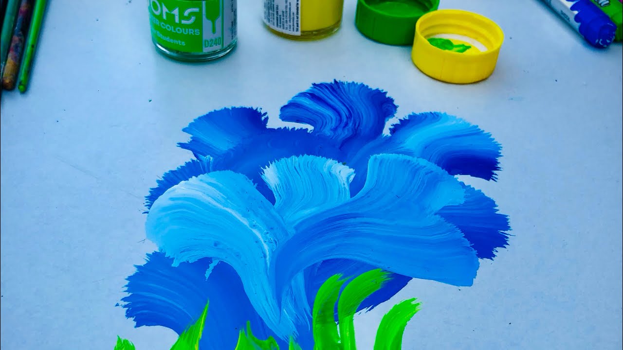 Easy Flower Plant Painting 🌈 | Poster Colours. - YouTube