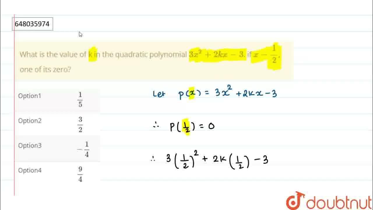 what-is-the-value-of-k-in-the-quadratic-polynomial-3x-2-2kx-3-if-x