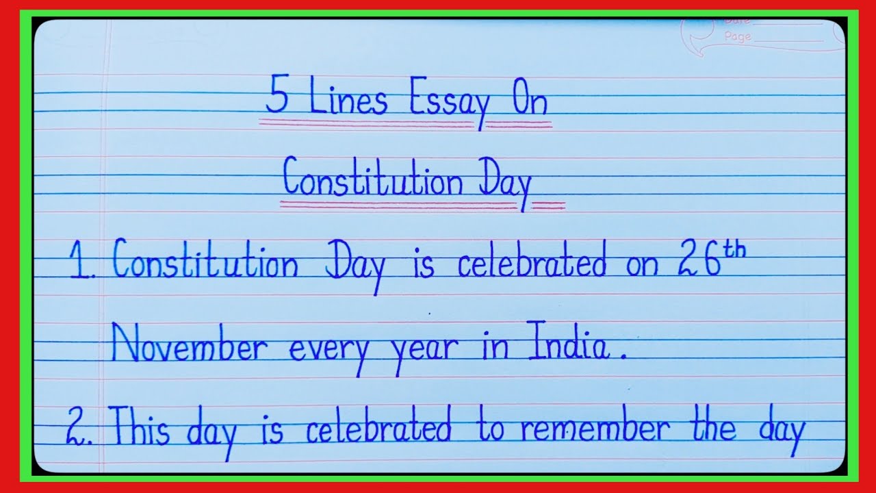 5 Lines Essay On National Constitution Day In English/Essay On Indian ...