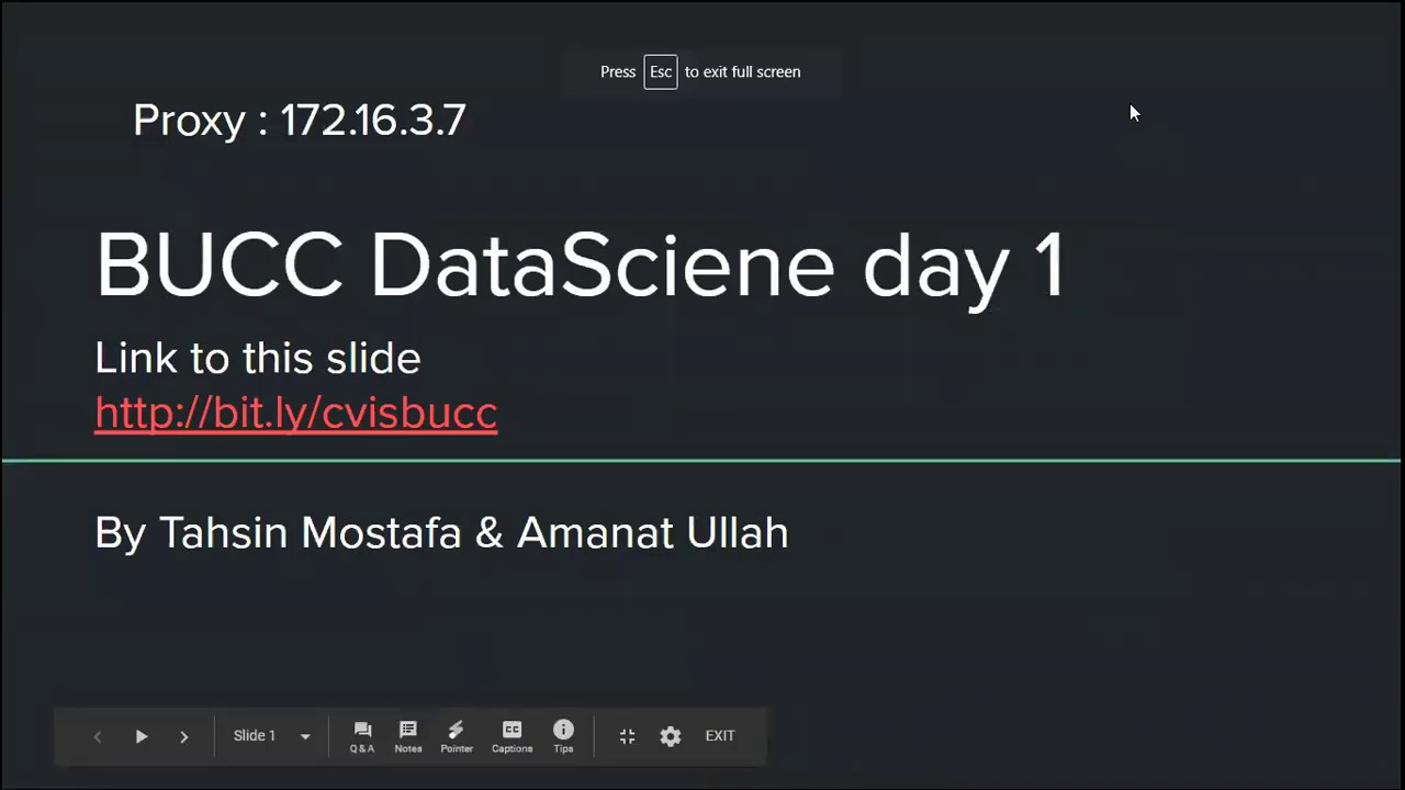 BUCC Workshop on DataSciene with Python by Tahsin Mostafa and Amanat ...