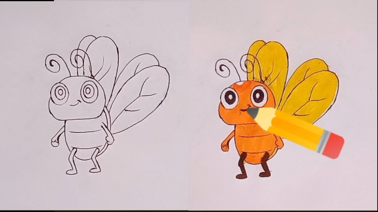 Easy bee drawing for kids/ youtube kids - YouTube