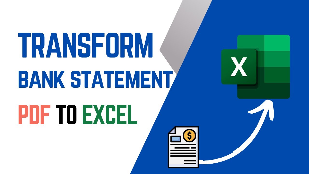 Convert your Bank statement to Excel in 5 minutes - YouTube