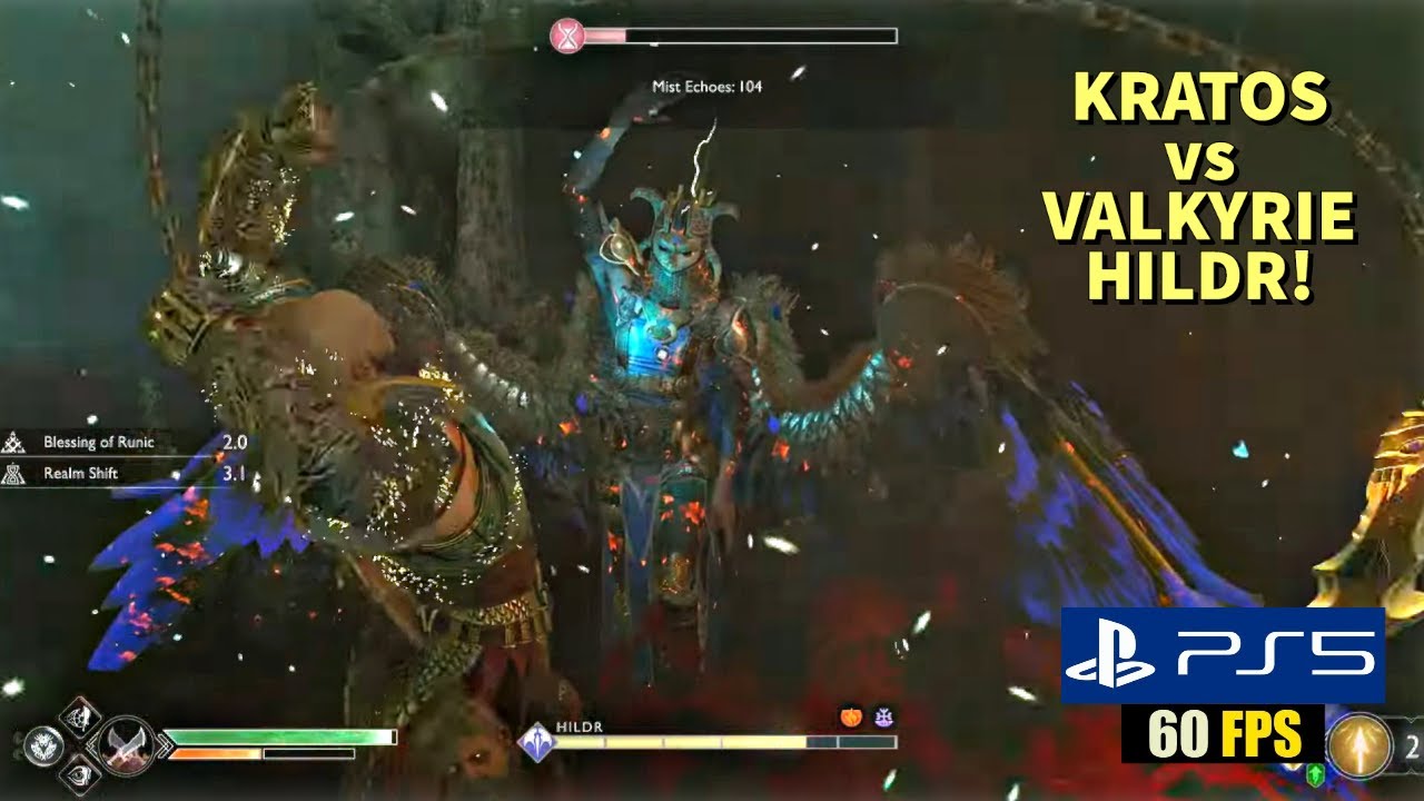 God of War 4 [PS5] Kratos vs Valkyrie Hildr Boss Fight [HARD] - YouTube