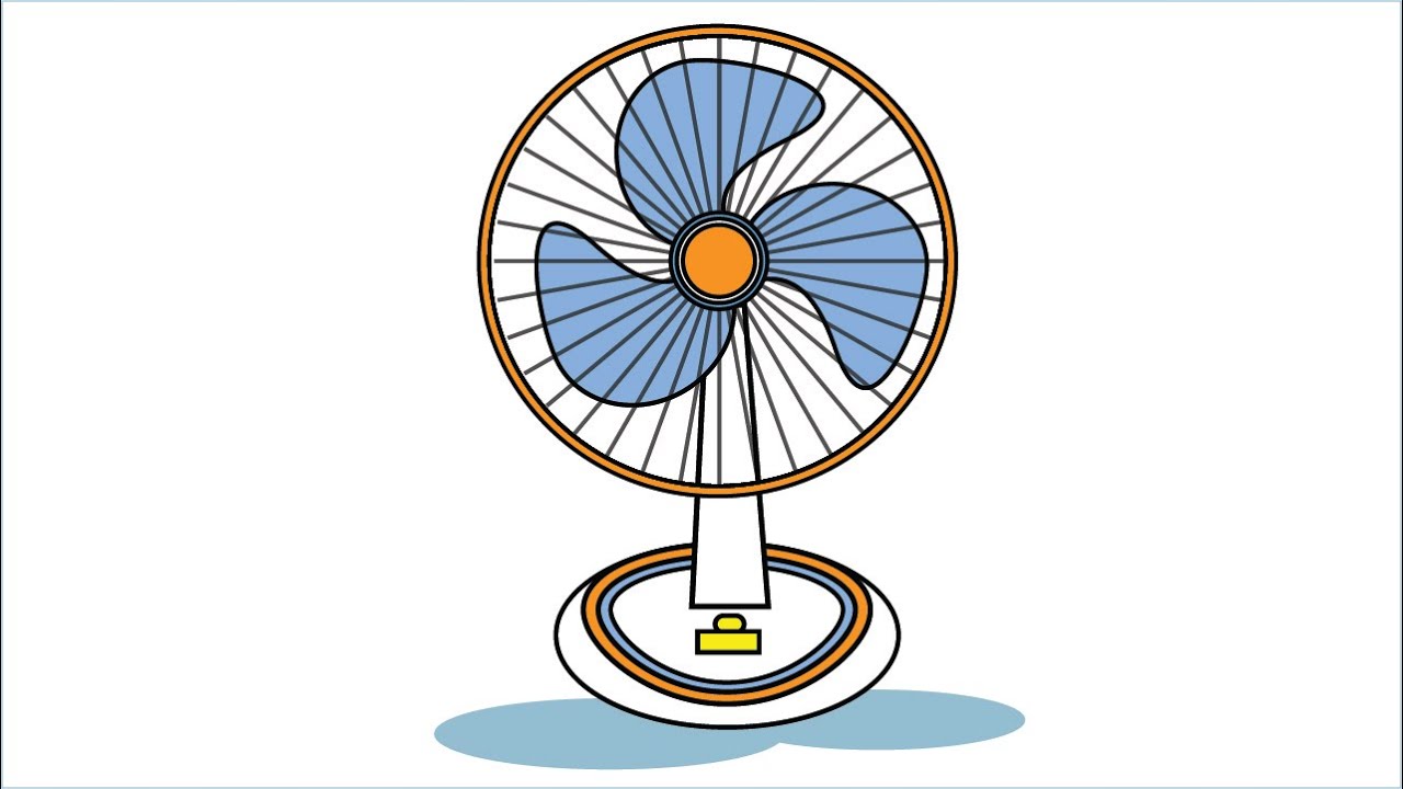 How to draw flat table fan in adobe illustrator - YouTube