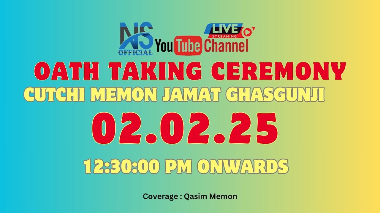 Oath-Taking Ceremony of Cutchi Memon Jamaat Ghansgunji live - YouTube