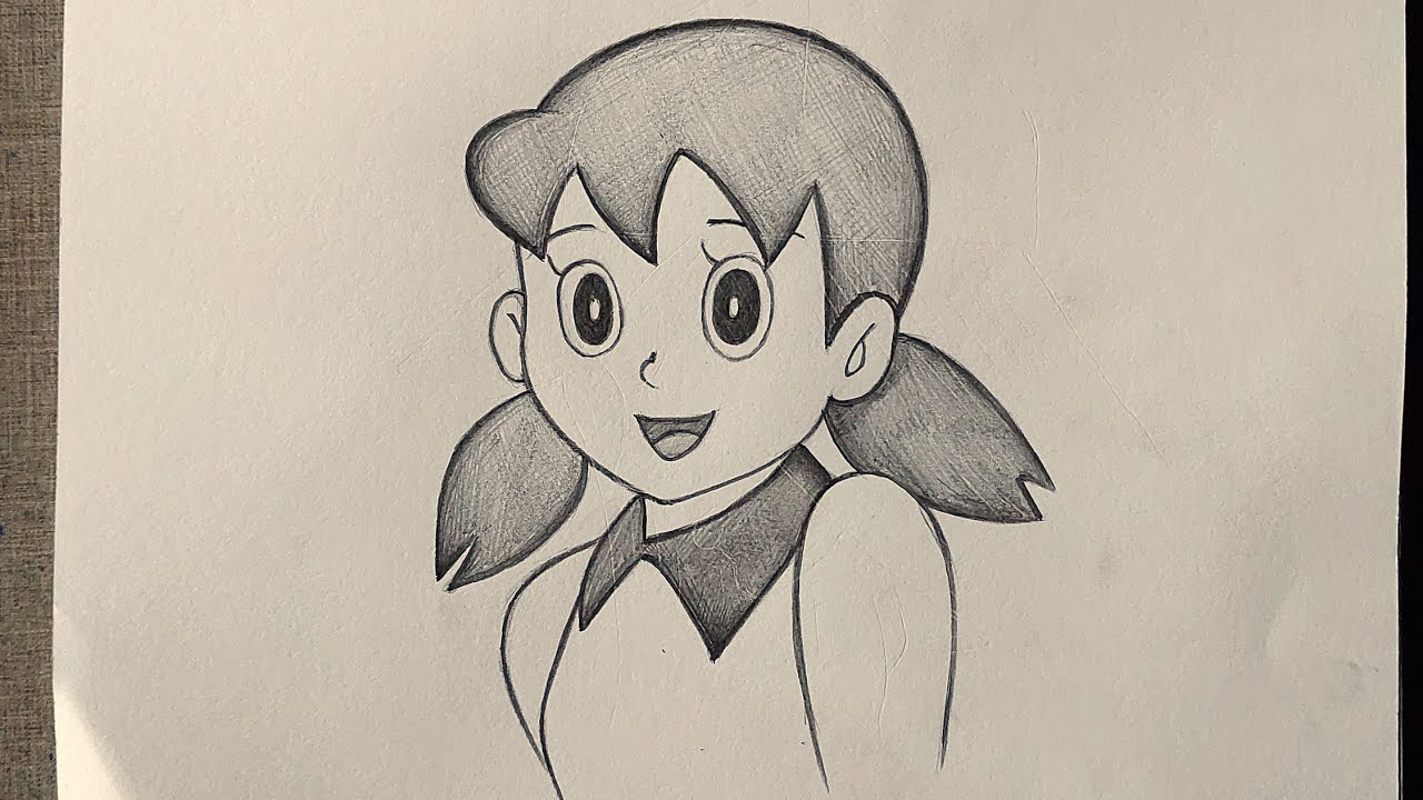 How to draw Shizuka from doraemon || Pencil drawing of shizuka step by ...