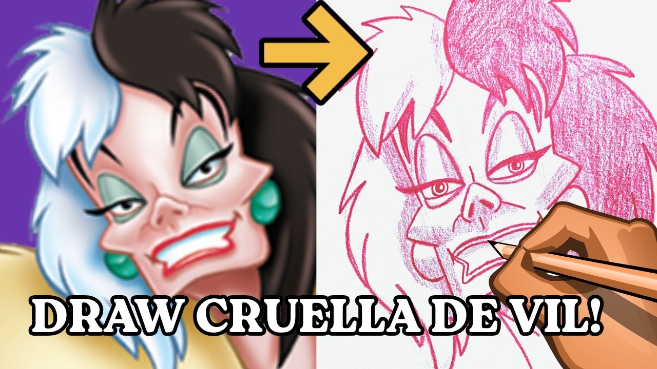 How to Draw Cruella De Vil (Disney’s 101 Dalmatians) - YouTube