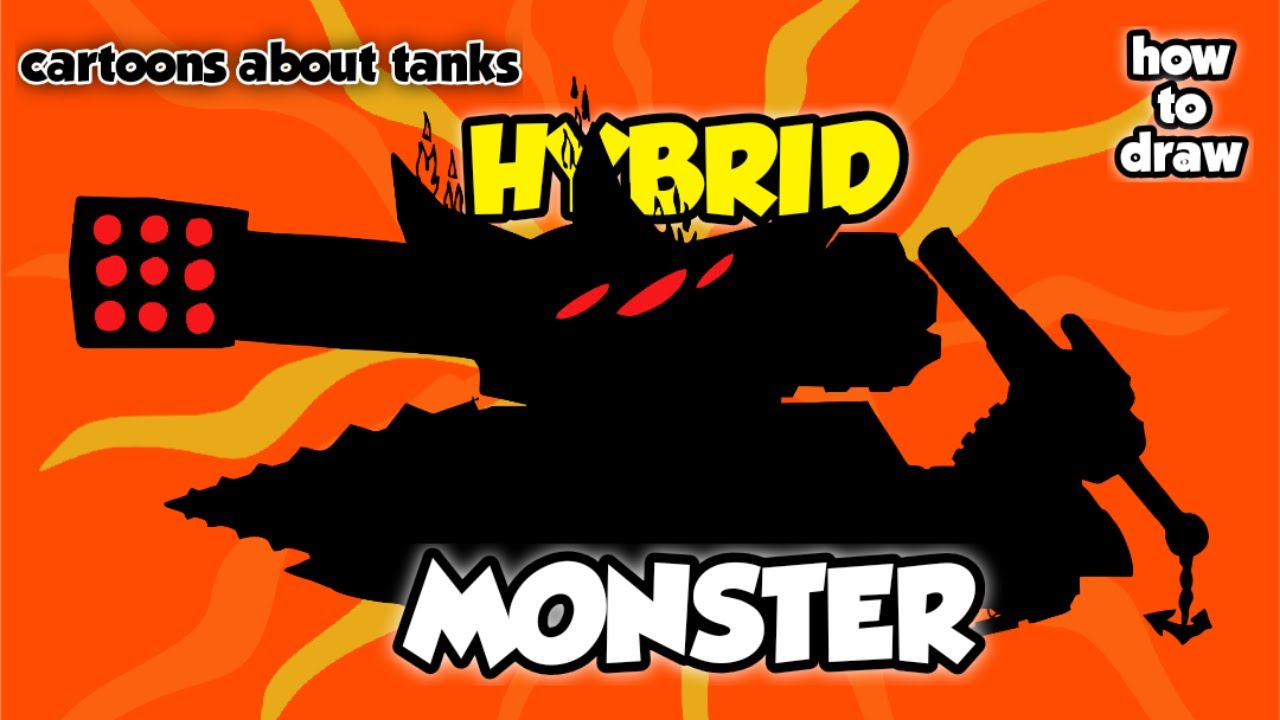 How To Draw Cartoon Tank Hybrid Monster - Cartoons About Tanks - YouTube