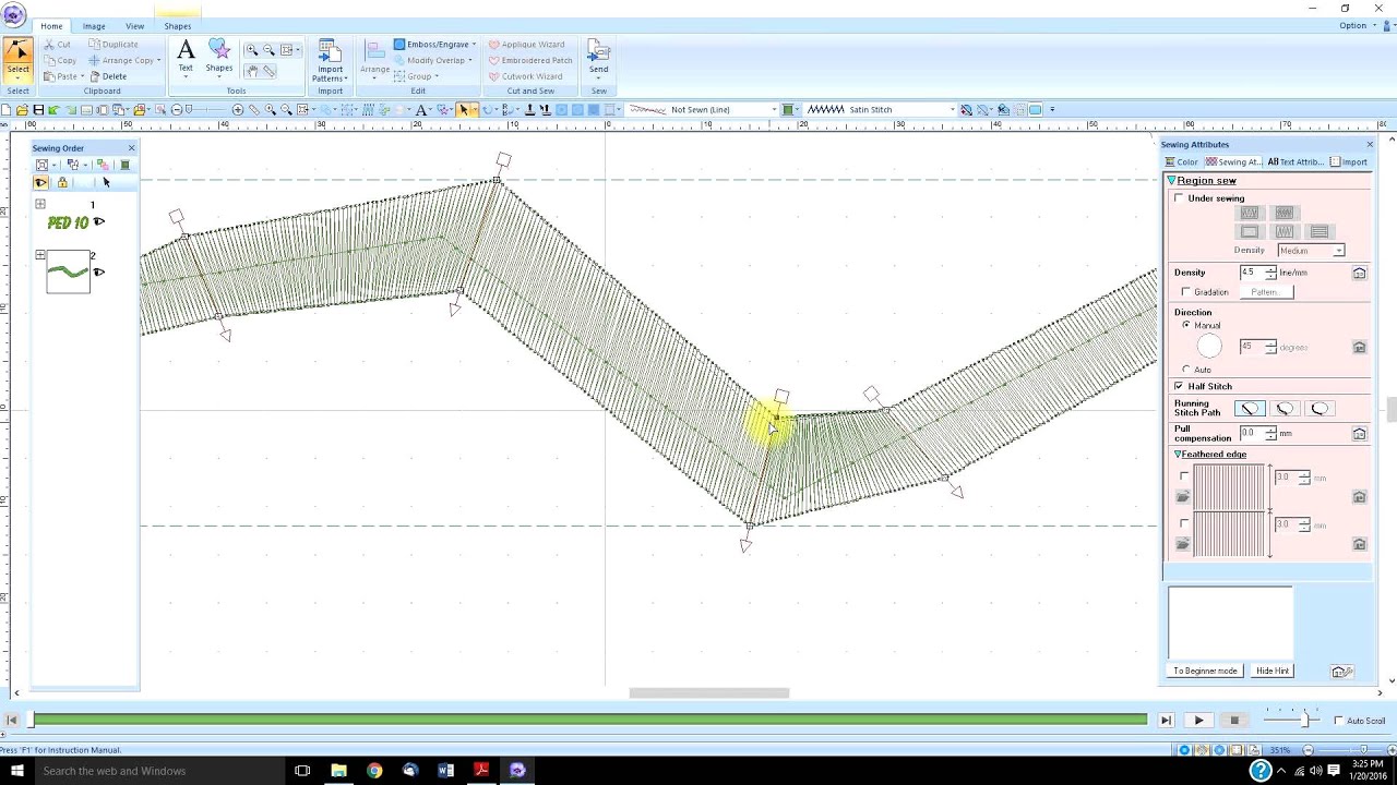 PE Design 10 (lesson 8) editing manual punch - YouTube
