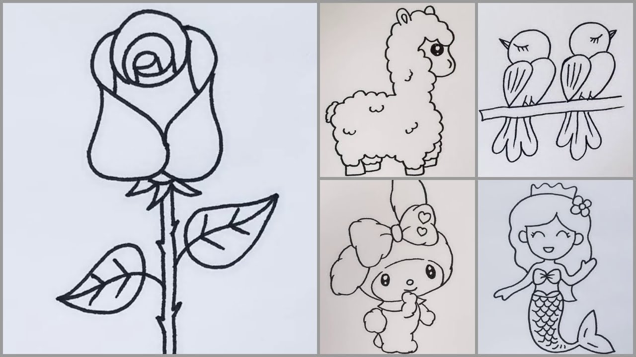 Cute Animal Drawing Tutorial for Kids | Beautiful Flower Drawing ...