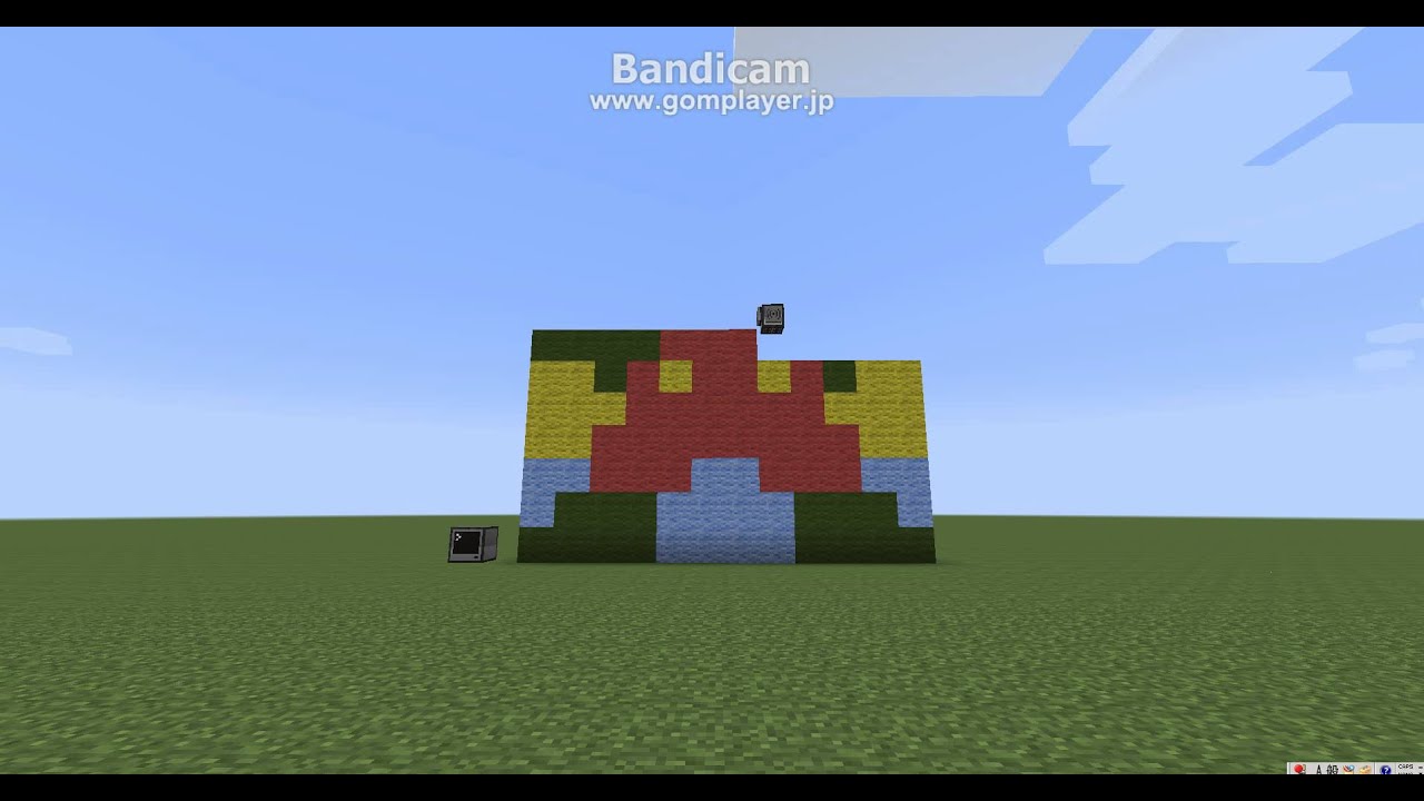 【ComputerCraft】 Turtle is building a Mario タートルでドットマリオ 【Minecraft ...