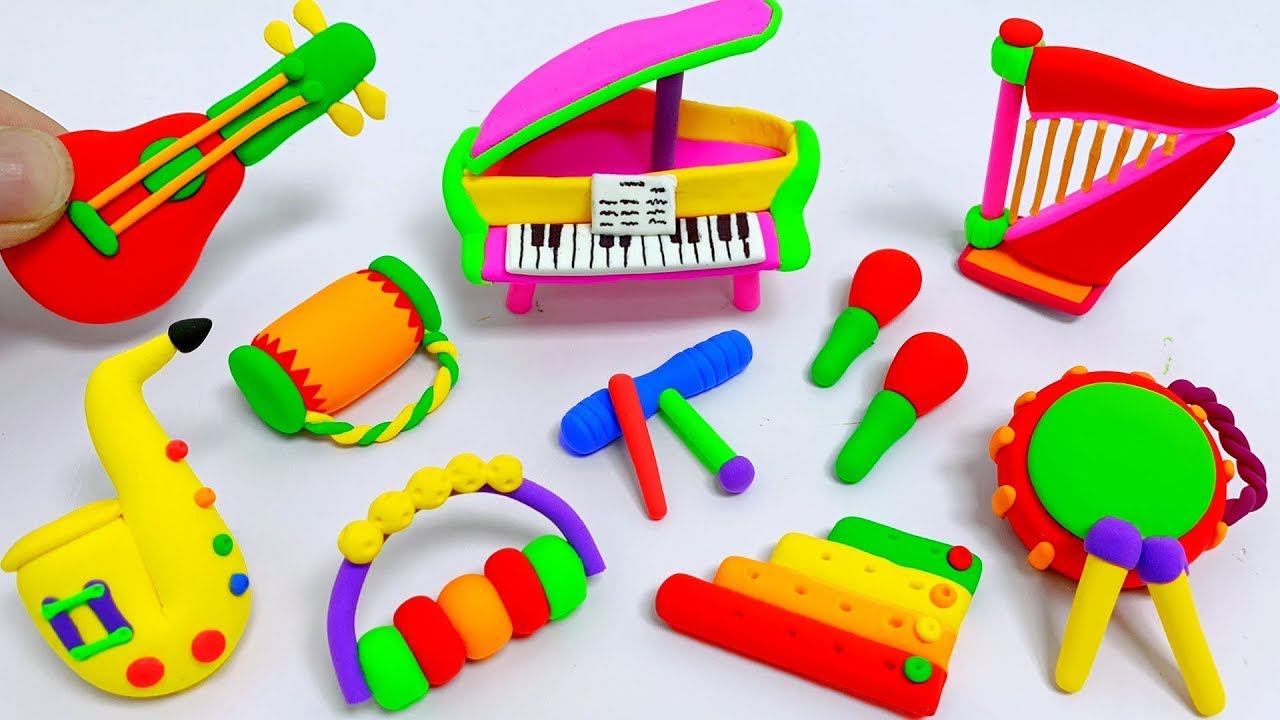 DIY How to make a miniature polymer clay baby musical instrument with ...