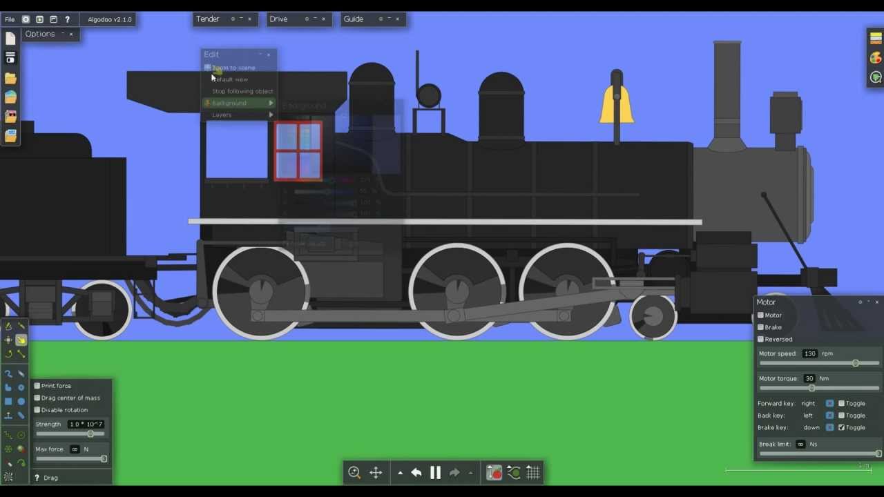 Algodoo 4-6-0 Locomotive - YouTube