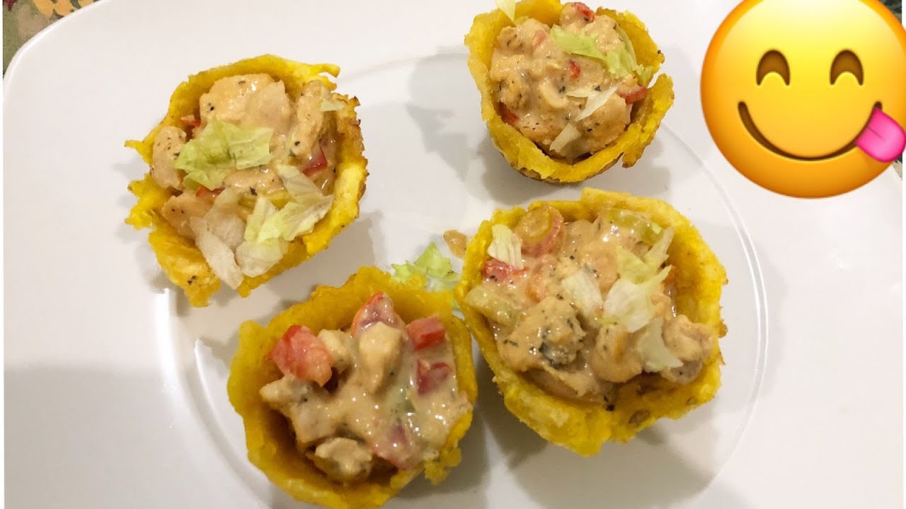 Canastitas de plátano rellenas de pechuga a la crema 😋😋 - YouTube