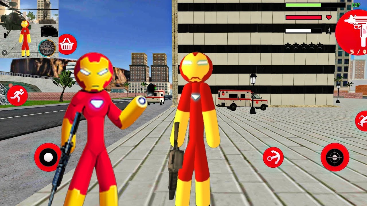 iron man stickman ropeheros Gangster City Android Gameplay #2 - YouTube