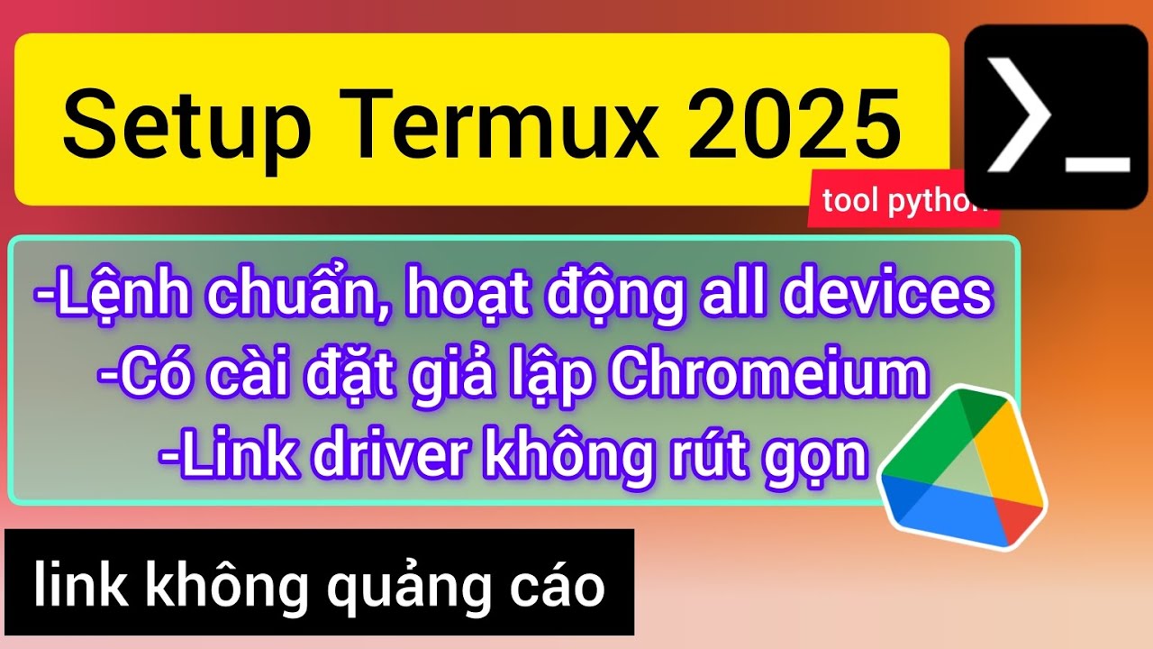 Cách setup Termux 2025 để chạy tool python, tool golike, tool tds, tool fb,... Link drive không ...