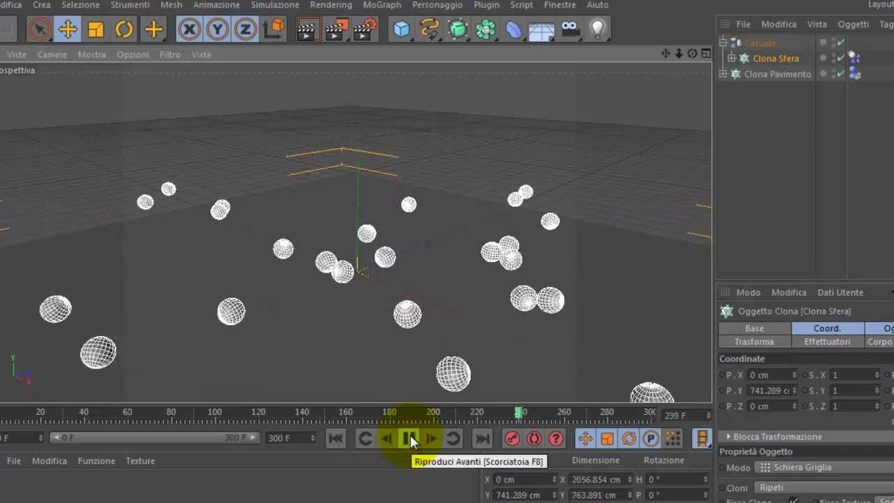 Tutorial ITA HD Cinema 4D - Applicare Effetto Collisore, Corpo Rigido e ...