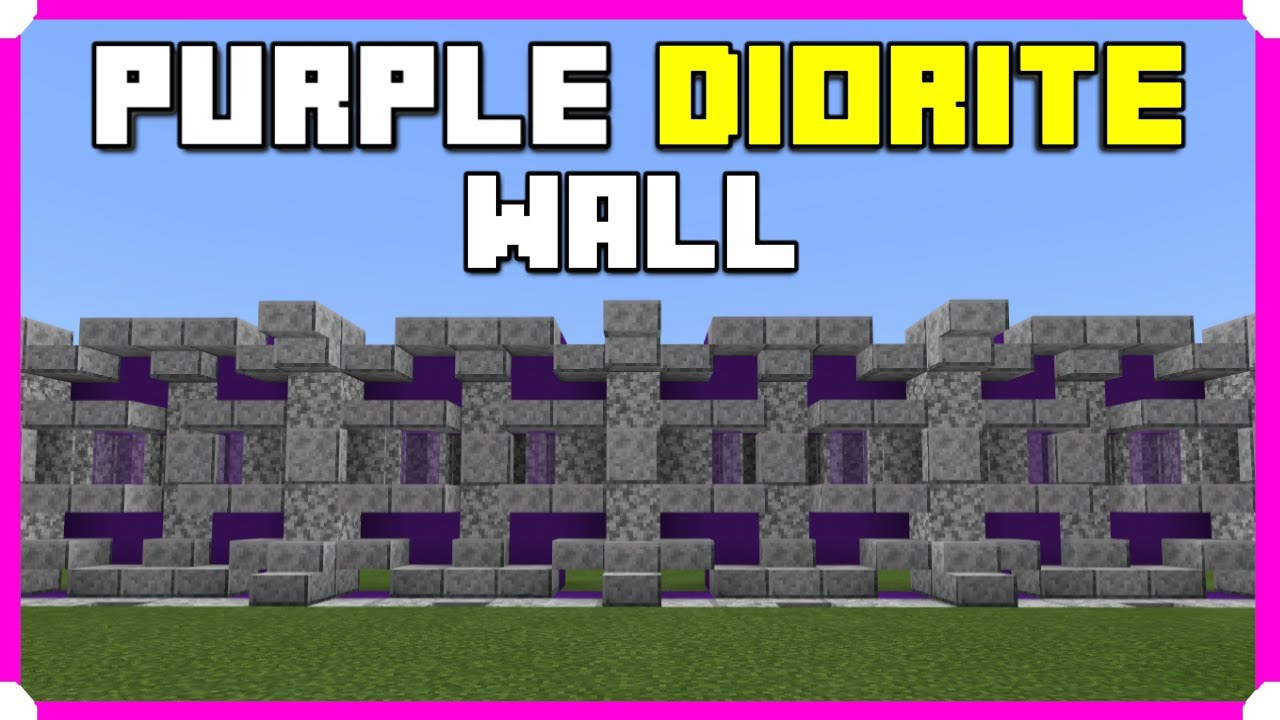 How To Build A Purple Diorite Wall (Minecraft Bedrock Edition) - YouTube