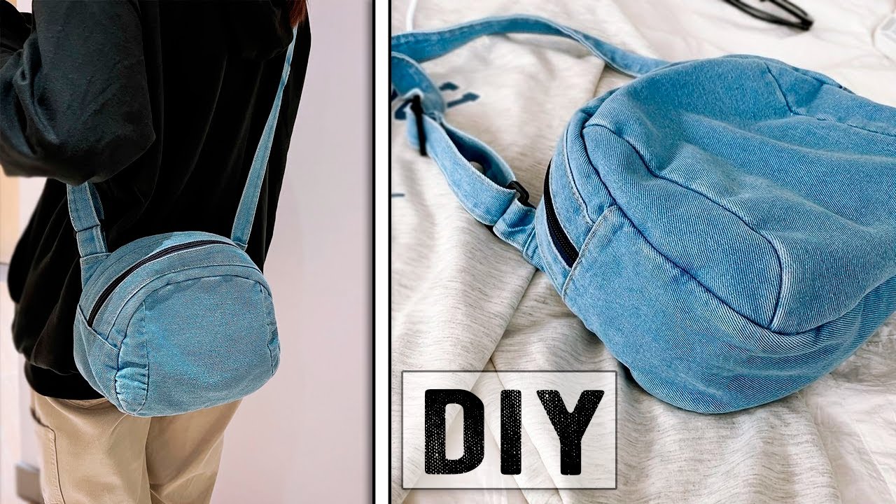 DIY Denim Crossbody Bag from Cloth Making at Home Tutorial - YouTube