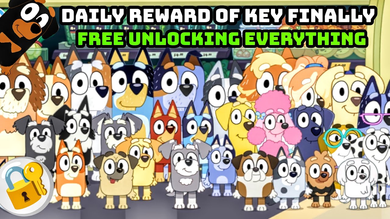Bluey Let's Play Daily Reward Of Key Finally Free Unlocking Everything ...