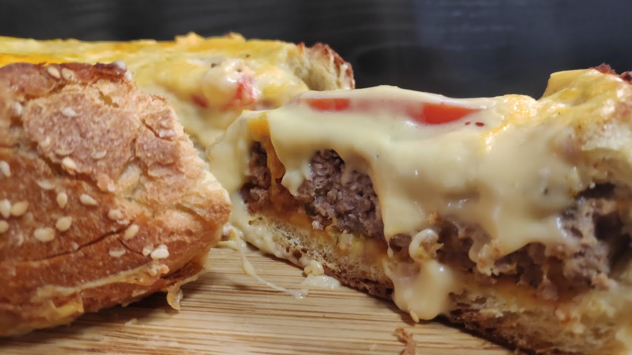 Καρβέλι cheeseburger (Cheeseburger round loaf)by foodpistol - YouTube