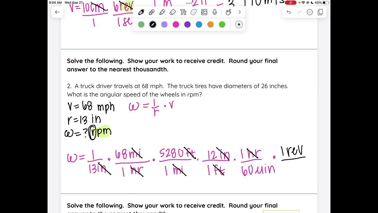 Linear and Angular Speed Part 1 - YouTube