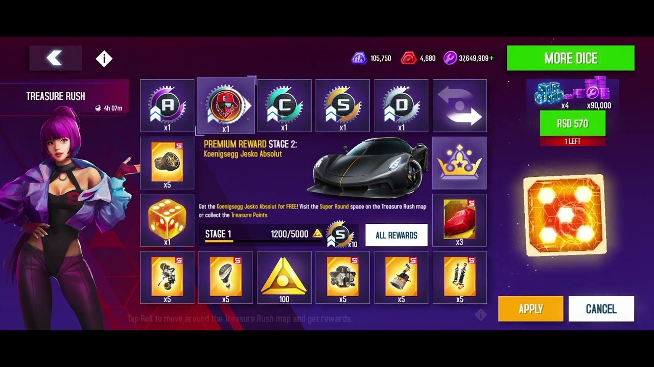 65 dices to try to get Jesko Absolut! - YouTube