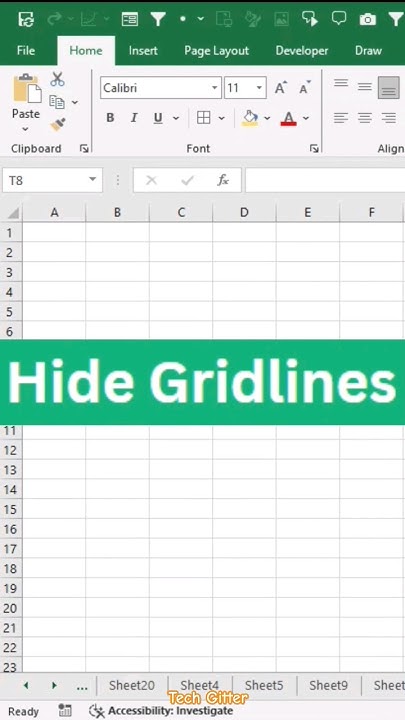 How to Hide Gridlines in MS Excel - YouTube