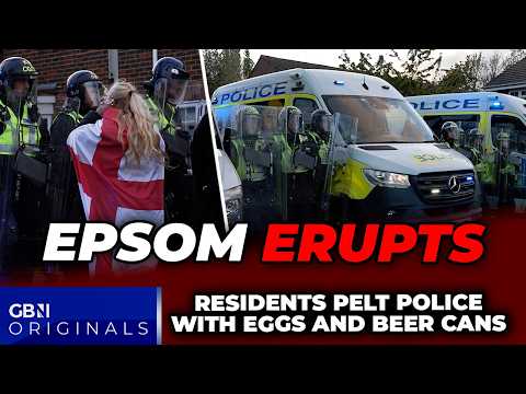 Epsom ERUPTS: Police PELTED with eggs as FURIOUS residents demand truth on alleged 'sex attack'