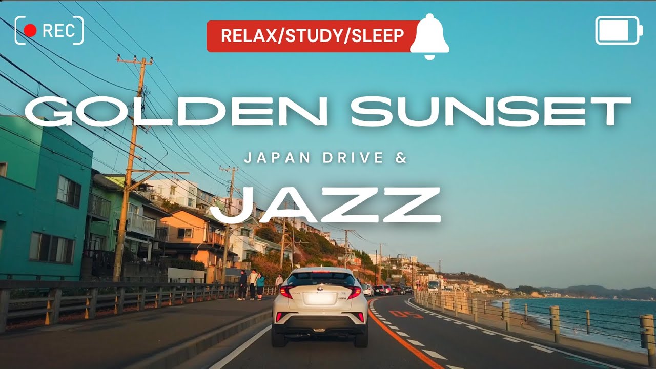 Driving in Japan | Golden Sunset with Smooth Jazz | Relax, Study, Work ...