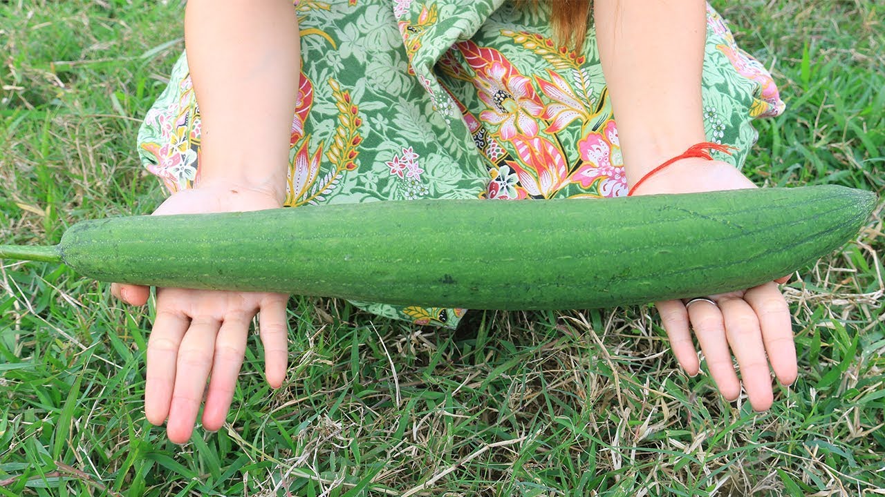 Yummy Cooking Luffa Gourds With Pork Eating Delicious Near River Youtube