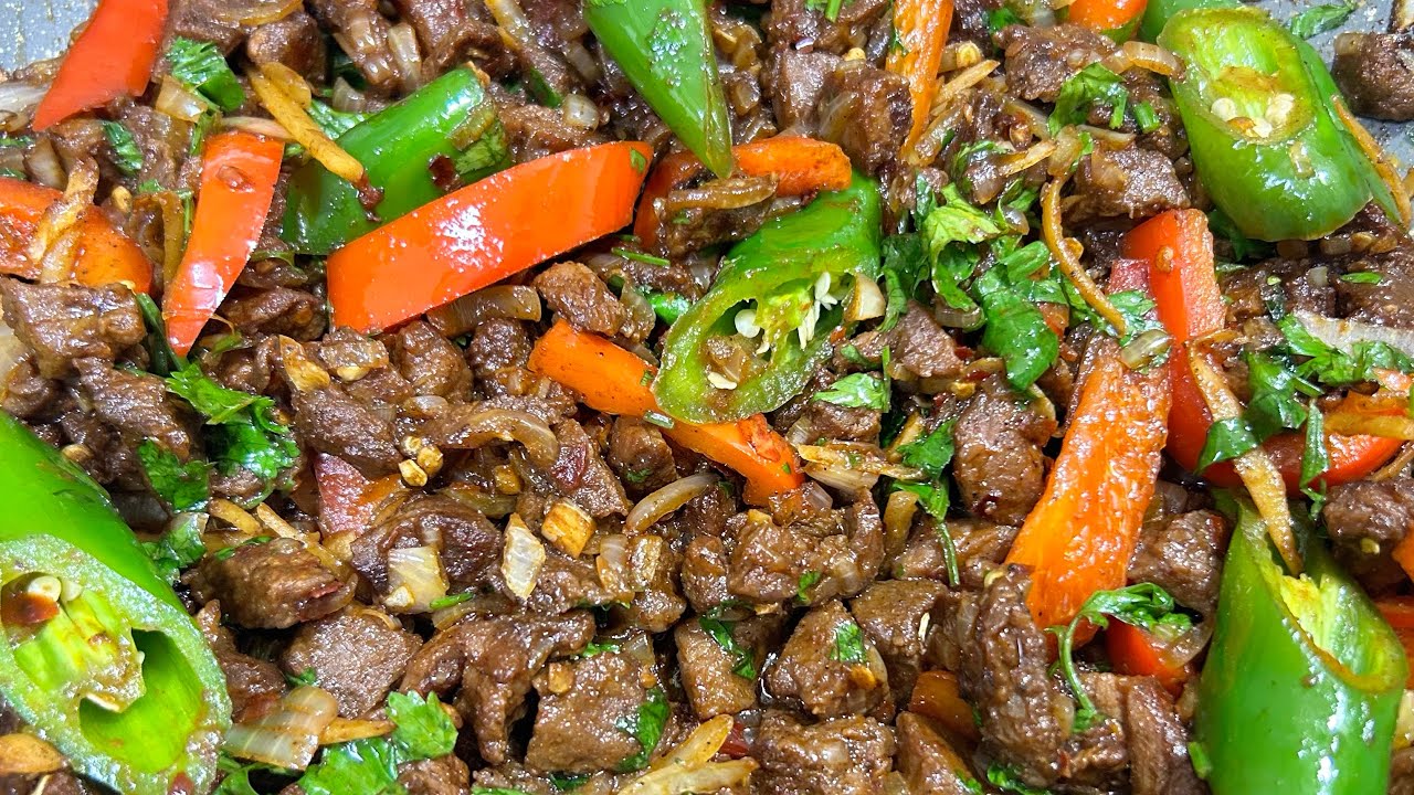 Beef garlic chili fry recipe || Meat fry recipe || - YouTube