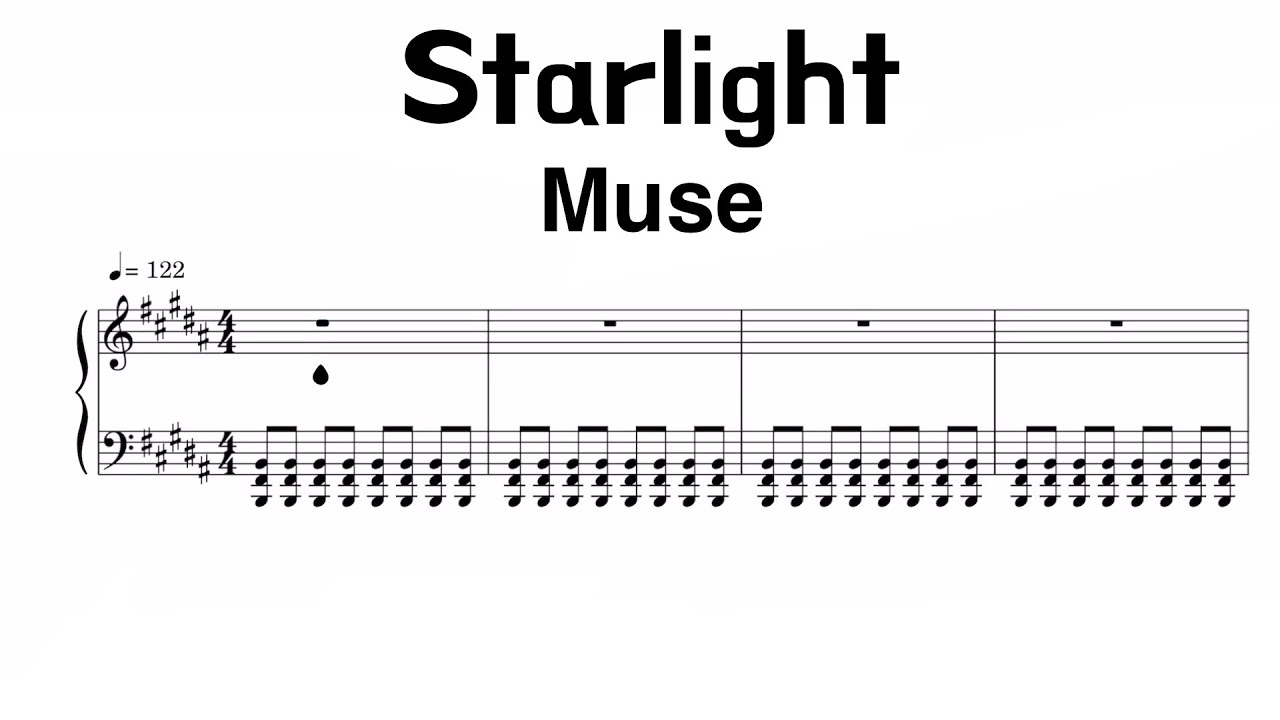 Muse - Starlight Sheet Music - YouTube
