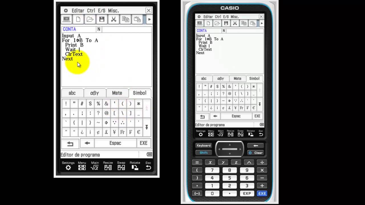 classpad II : programando la classpad II for nex estructura repetitiva ...