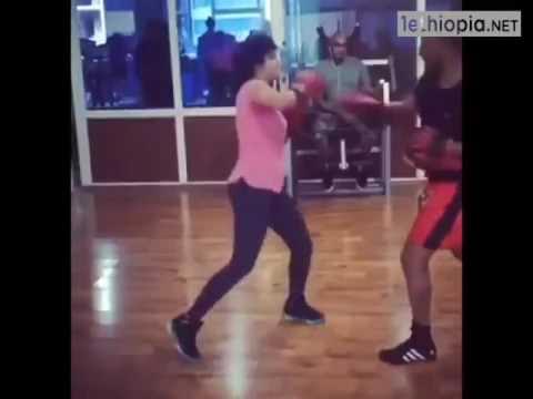Ethiopian Actress Hanan Tarik Dancing and Boxing - YouTube