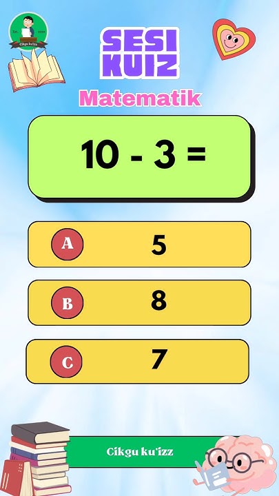 Matematik👀 Operasi Tolak 🤔 Sesi Kuiz (No.3) - YouTube