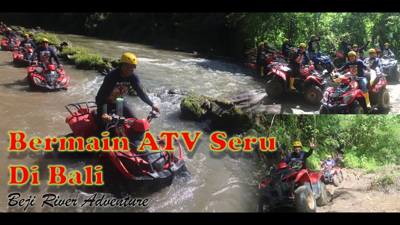 main atv di bali seru | beji river aventure | atv ubud bali - YouTube