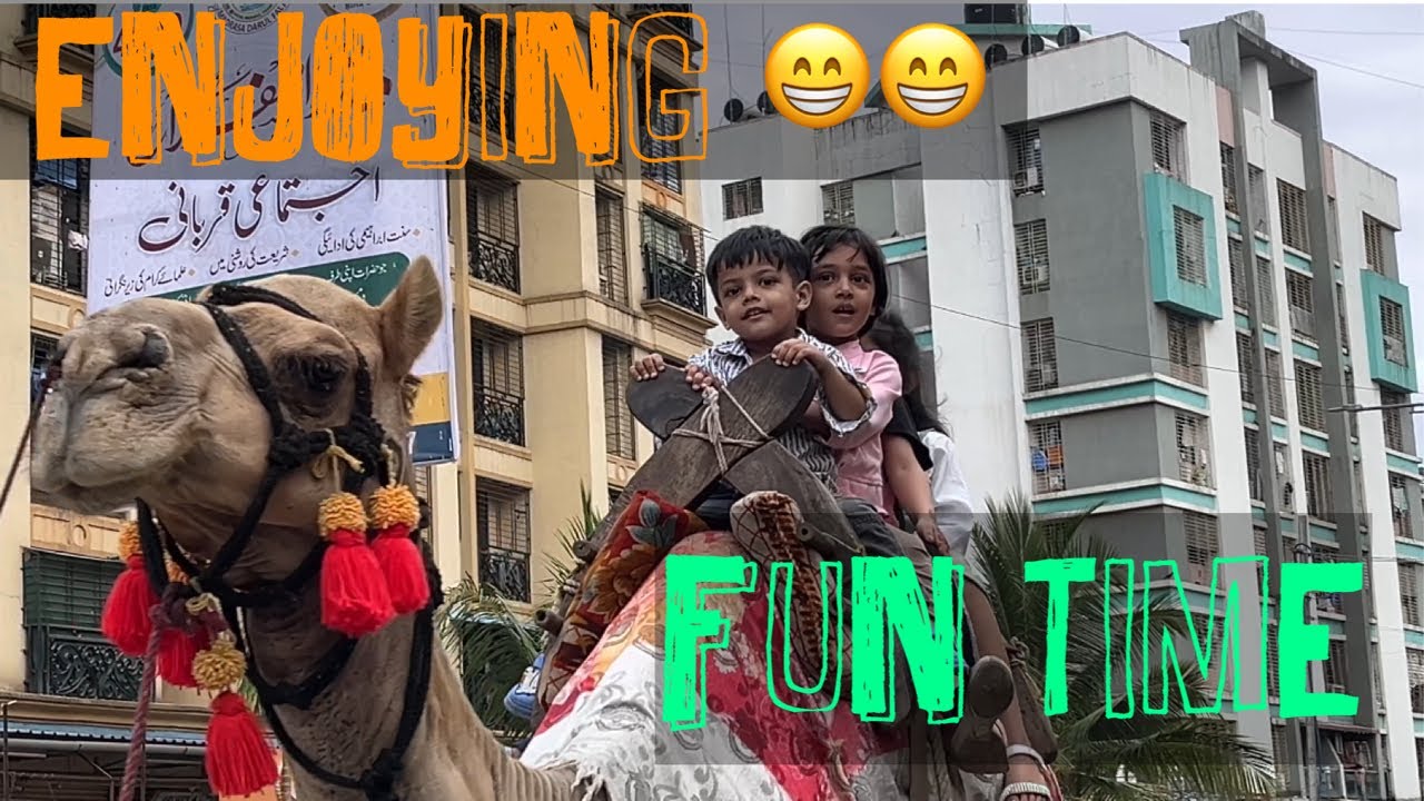 Enjoying camel 🐪 ride / horse kart ride having fun with cousins eating ...