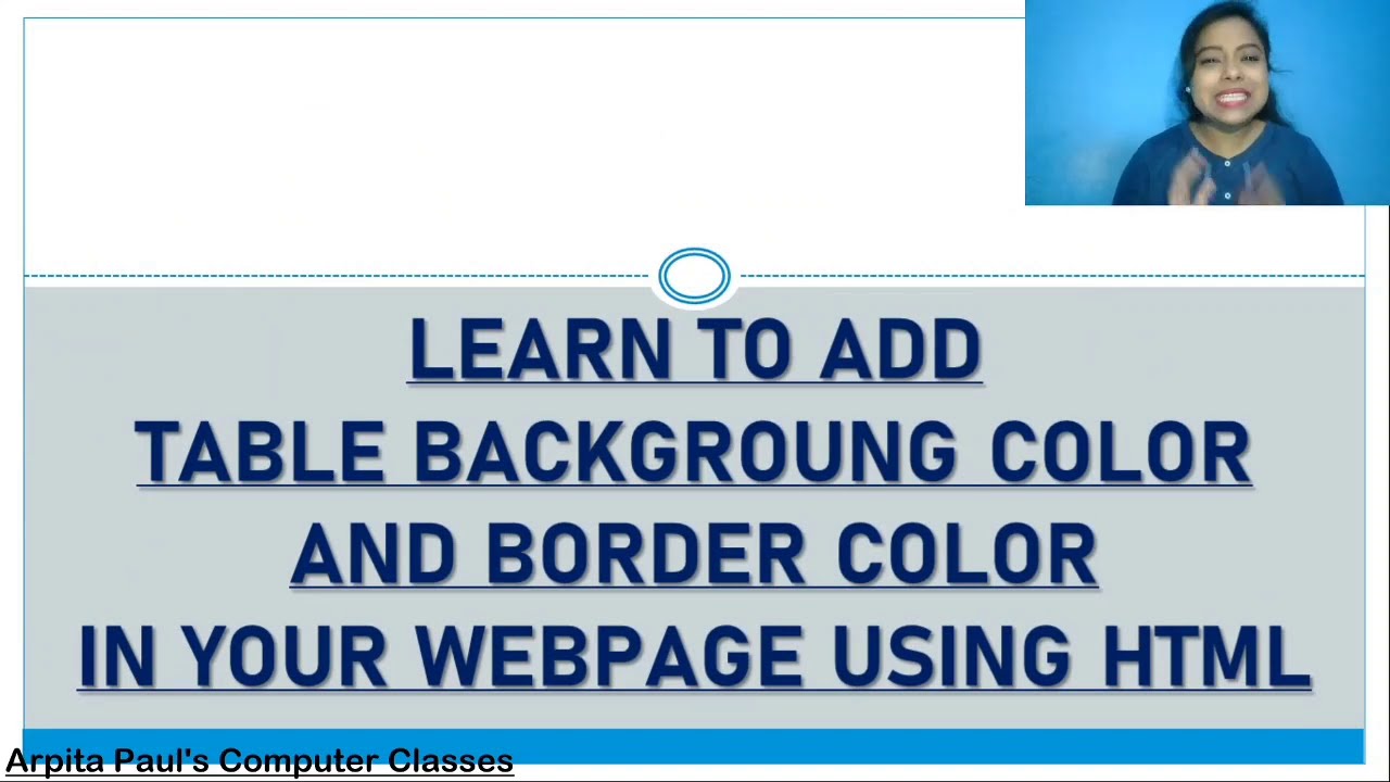 EASILY SET TABLE BACKGROUND COLOR AND BORDER COLOR IN YOUR WEB PAGE ...