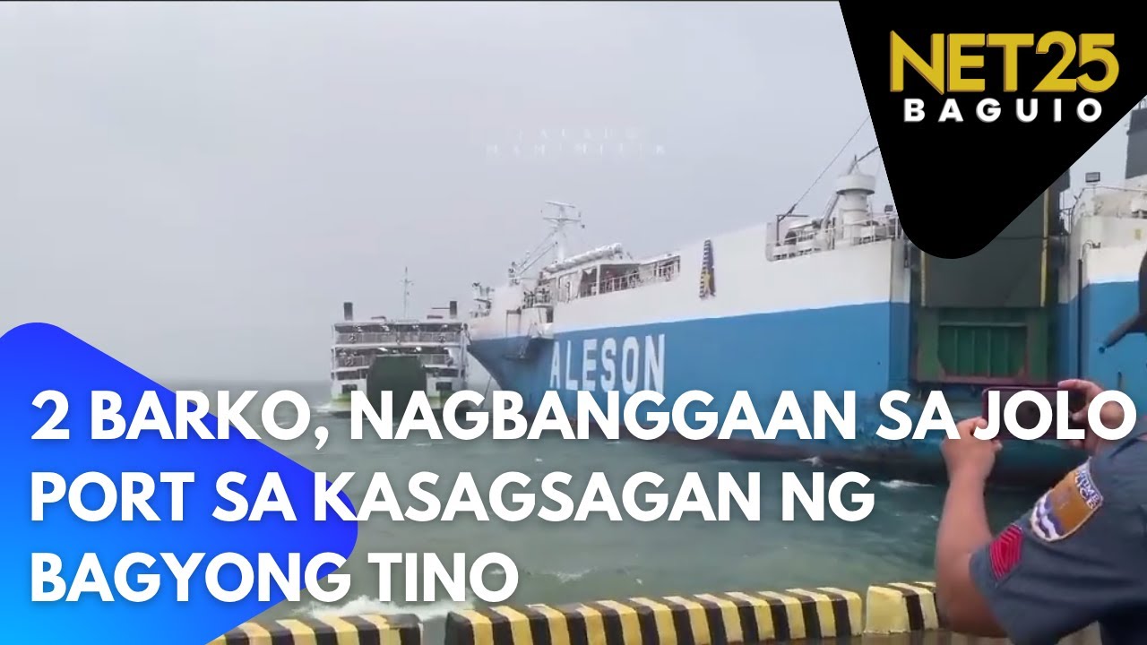 2 barko, nagbanggaan sa Jolo Port sa kasagsagan ng Bagyong Tino - YouTube