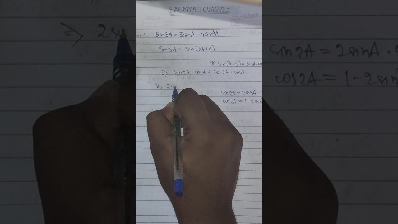 Prove the formula of Sin3A=3SinA-4Sin^3A - YouTube