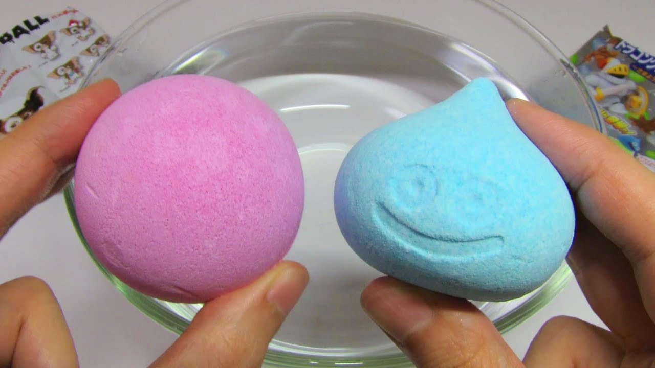 ASMR Bath Bomb Battle Race Dragon Quest Slime vs Gremlins - YouTube