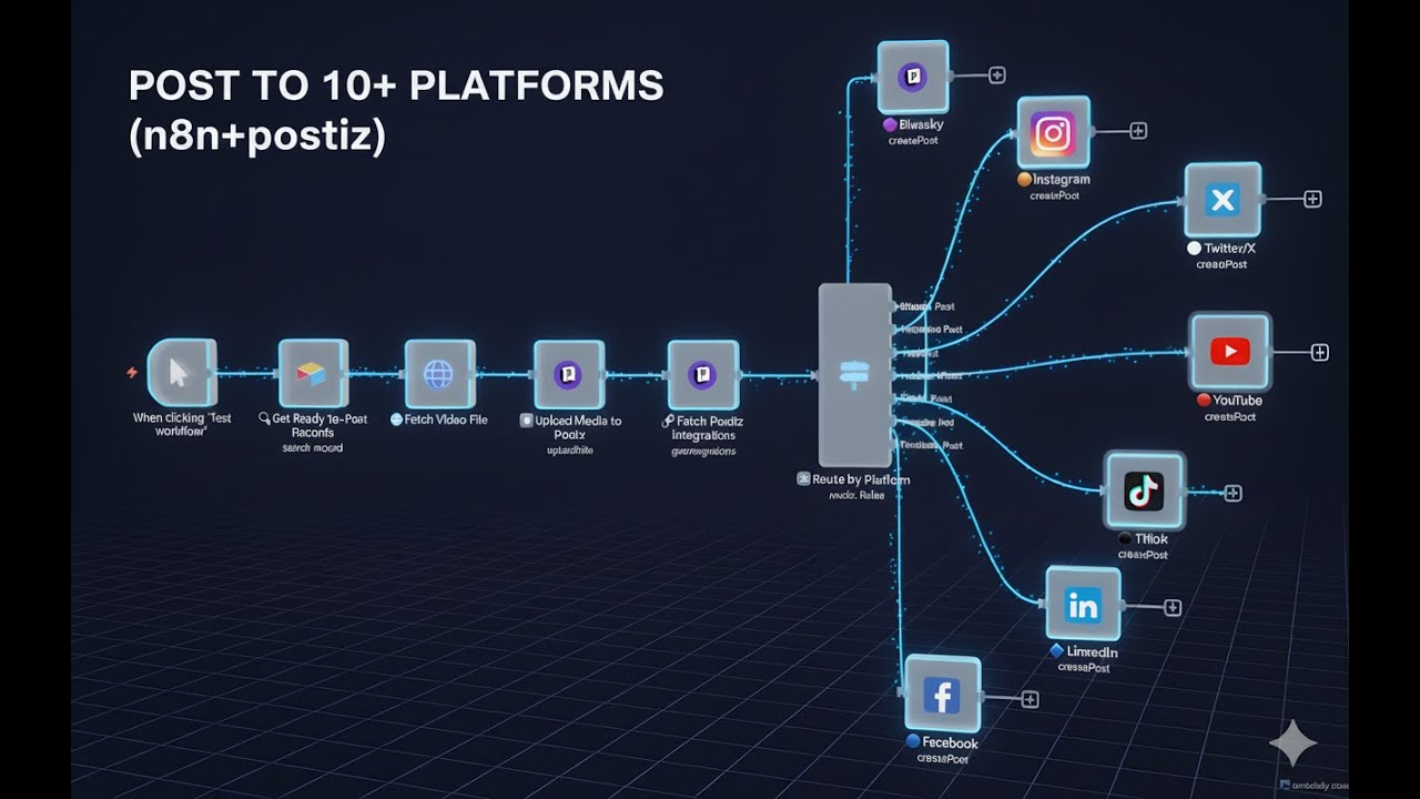 Post to 10+ Social Media Platforms at Once - n8n & Postiz Automation Tutorial - YouTube
