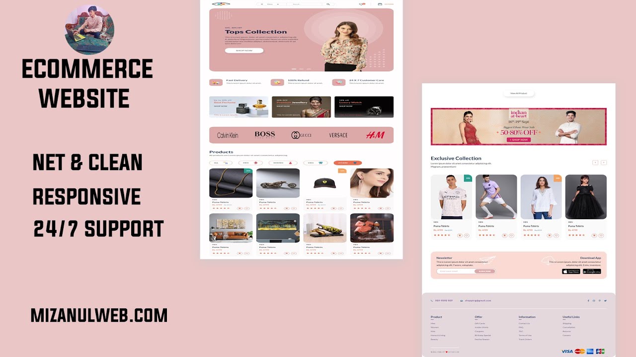 E-COMMERCE Website Using HTML, CSS, JS, BOOTSTRAP - YouTube